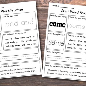 100 Printable Fry's First Hundred Sight Word Worksheets. Kindergarten ...