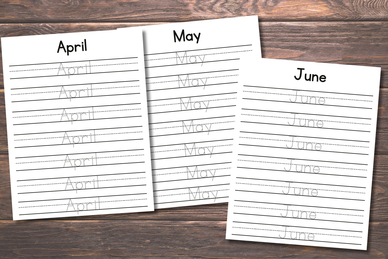 Months of the Year Tracing Worksheet Printable Handwriting - Etsy
