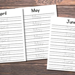Months of the Year Tracing Worksheet Printable Handwriting Practice ...