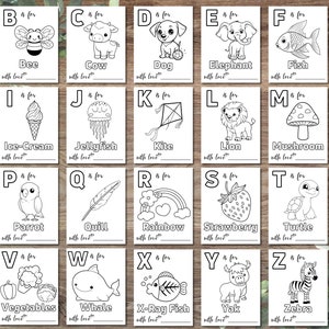 52 Pages ABC Baby Shower Coloring Book, Baby's First ABC Book,bears ...