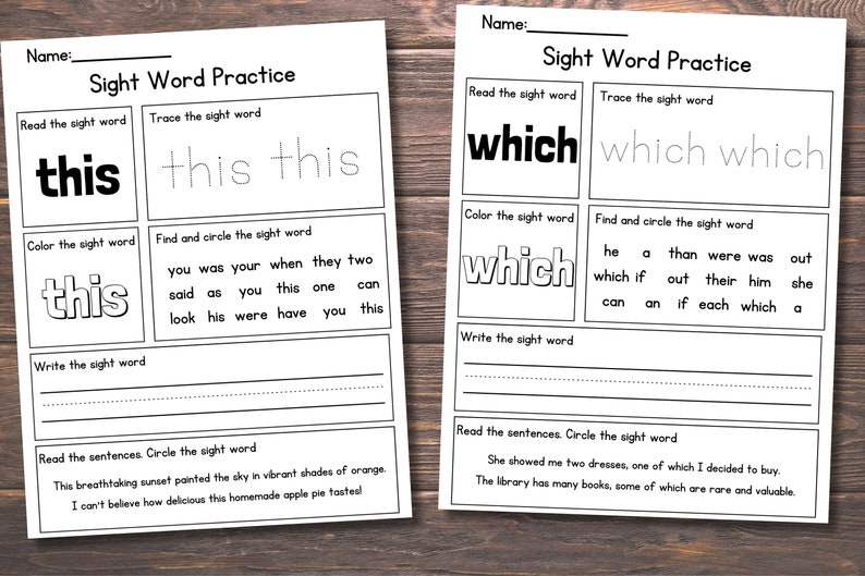 100 Printable Fry's First Hundred Sight Word Worksheets. Kindergarten ...