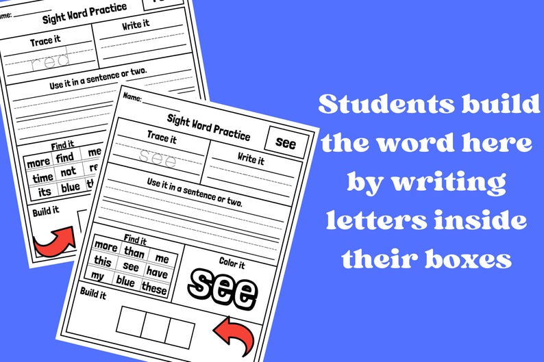 100 Printable Let's Learn Fry 1st Hundred Sight Words Worksheets ...