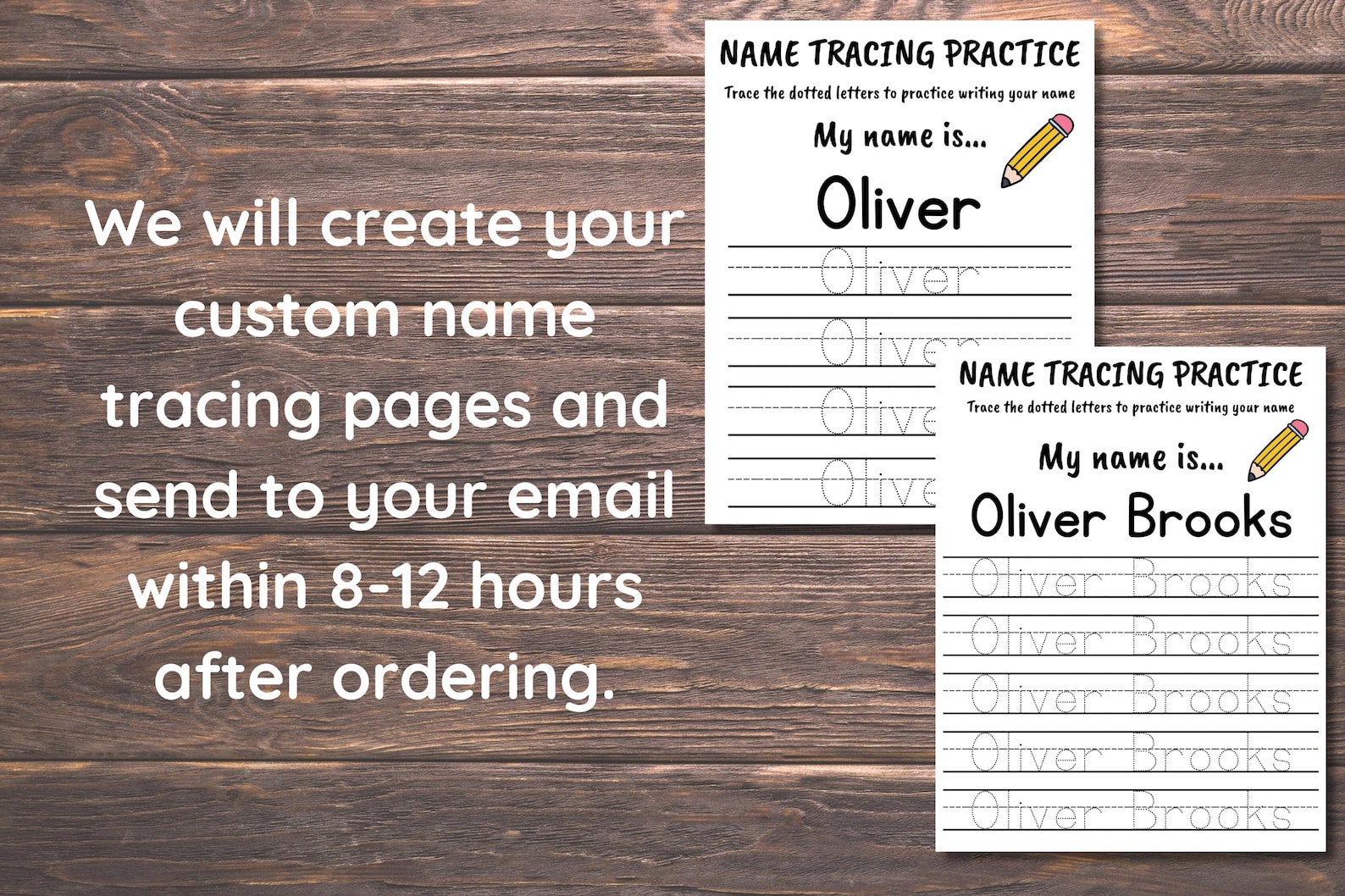 Pre-k Custom Name Tracing Worksheet, Personalized Name Tracing PDF ...