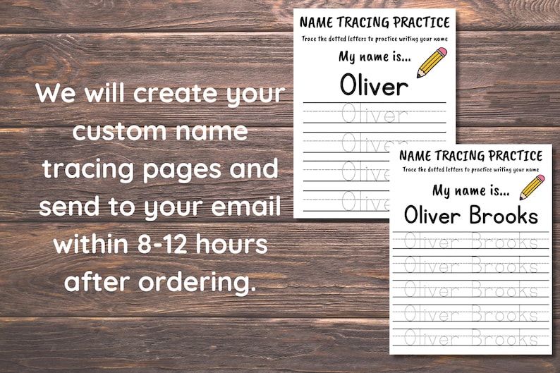 Custom Name Tracing Worksheet Sheet Handwriting Practice Personalized ...