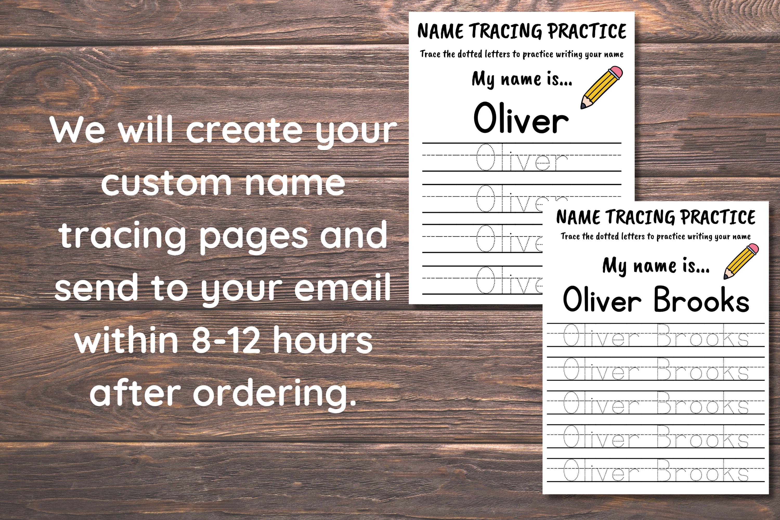 Pre-k Custom Name Tracing Worksheet, Personalized Name Tracing PDF ...