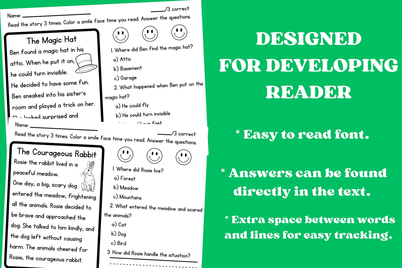 First Grade Reading Comprehension Worksheets Decodable Stories With ...