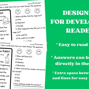 First Grade Reading Comprehension Worksheets Decodable Stories With ...