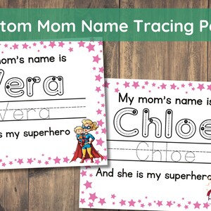 Custom Mom Name Tracing Sheet Handwriting Practice Personalized Name ...