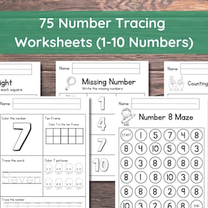 Number Worksheets - Printable - Kindergarten - Numbers to 10 - Math ...