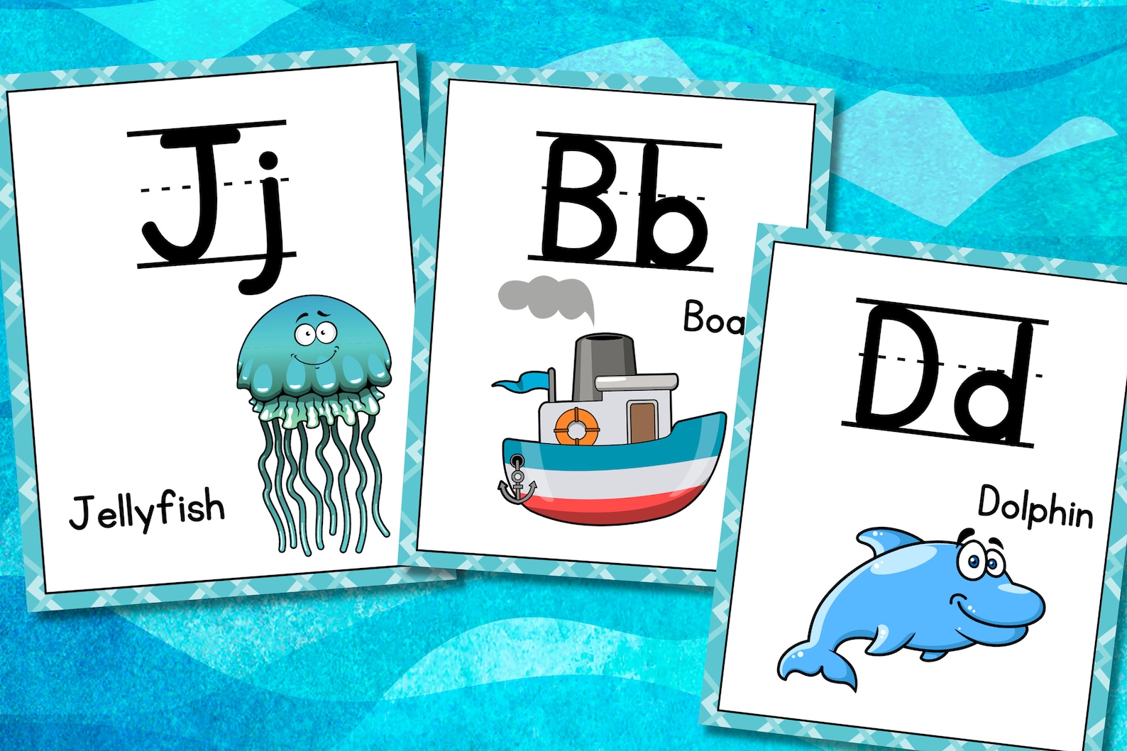 Printable Ocean Theme Alphabet Posters ABC Letters Classroom - Etsy