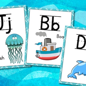 Printable Ocean Theme Alphabet Posters | ABC Letters Classroom Decor ...