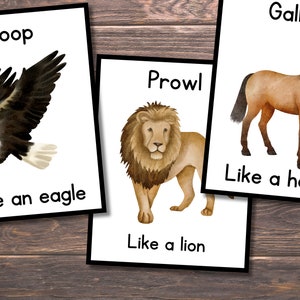 Animal Movement Cards, Movement Activity, Action Cards, Circle Time ...