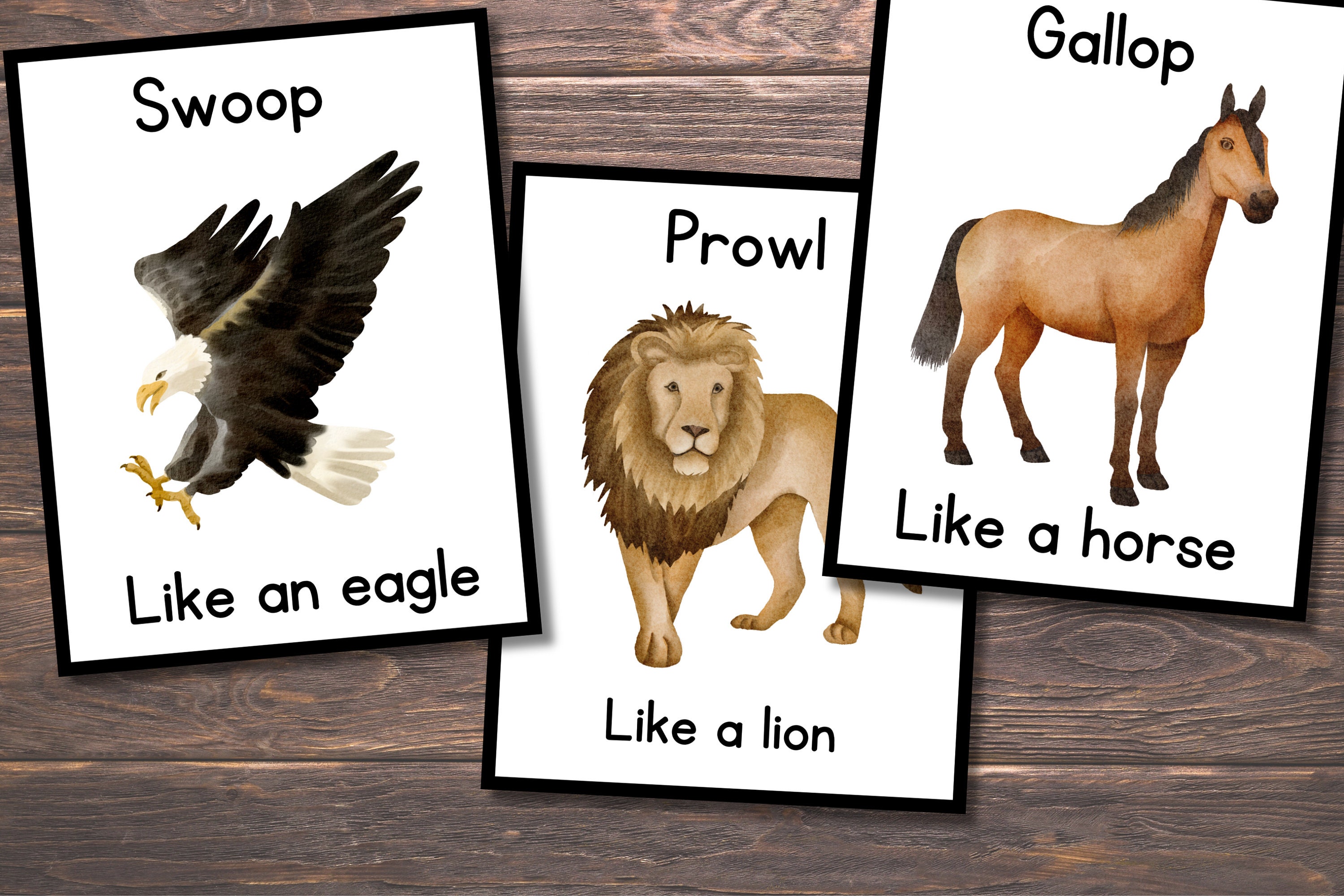 Animal Movement Cards, Movement Activity, Action Cards, Circle Time ...