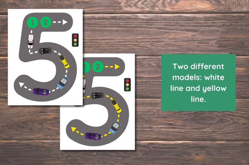 Number Tracing Posters & Flashcards Vehicles and Roads - Etsy