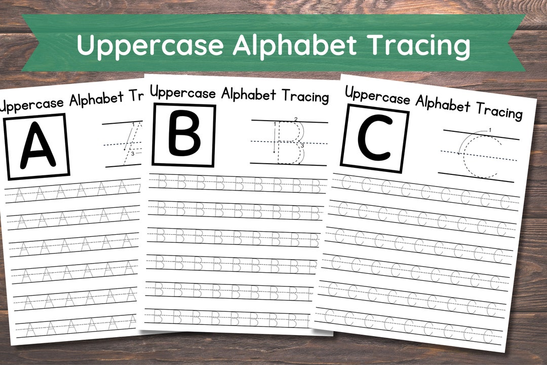 26 Printable Uppercase Alphabet Tracing Worksheets. Preschool ...