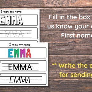 Custom Name Writing Activity,name Tracing Worksheet Printable,dry Erase ...