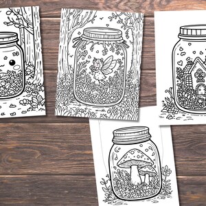 Bold and Easy Coloring Book, Cute Kawaii Forest Jar Coloring Pages ...