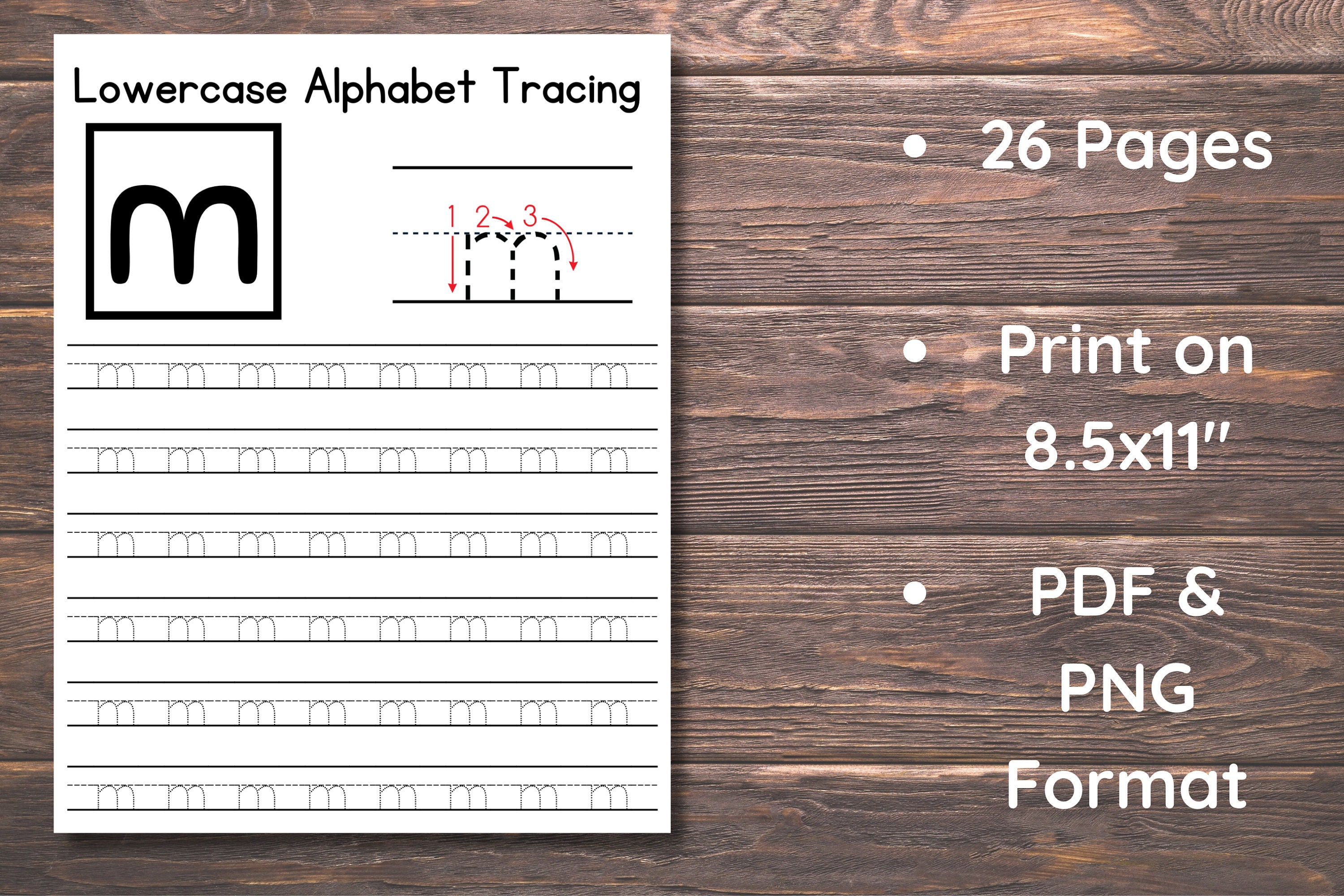 26 Printable Lowercase Alphabet Tracing Worksheets. - Etsy UK
