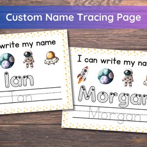Astronaut Custom Name Tracing PDF | Space Theme Personalized “I Can ...