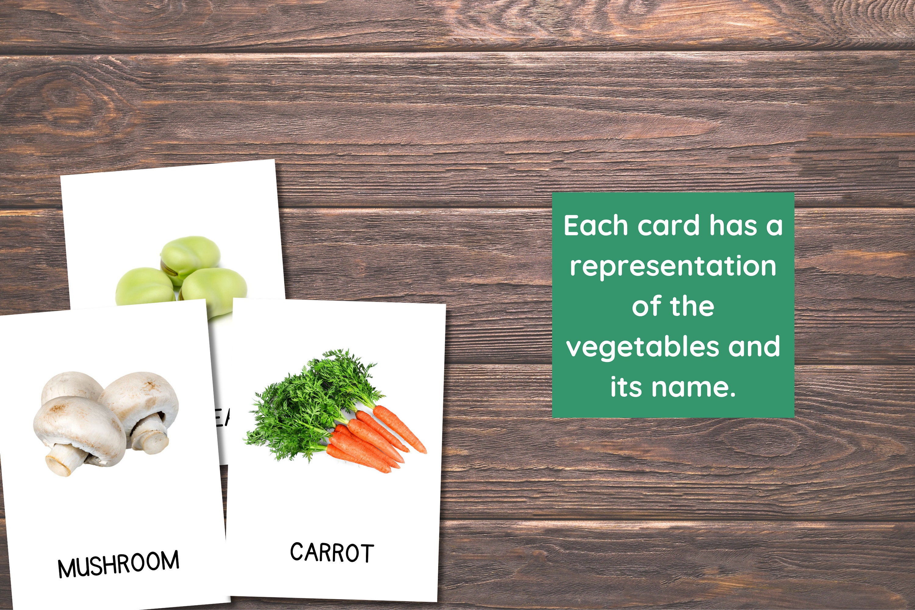 42 Vegetables Cards, Vegetables Flashcards, Montessori Flashcards ...