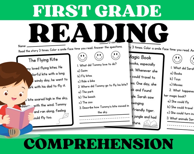 First Grade Reading Comprehension Worksheets Decodable Stories With ...