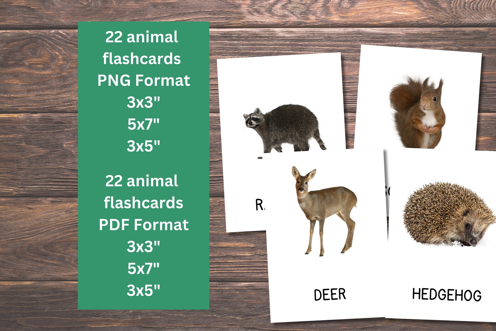 22 Forest Animals Cards, Forest Animals Cards for Toddlers, Montessori ...