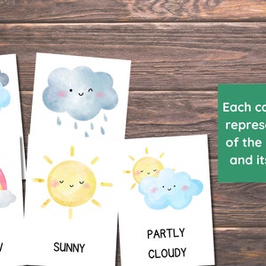 14 Weather Cards | Weather Flashcards | Toddler Weather Activity ...