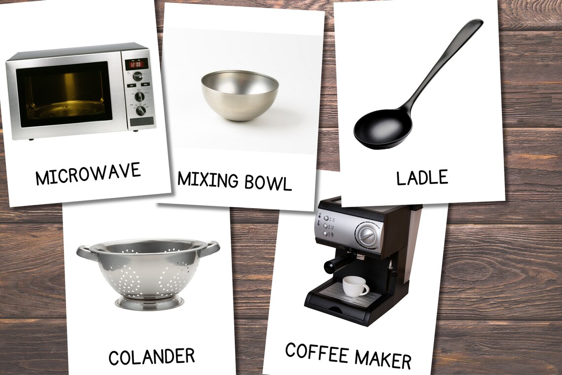 56 Montessori Cards in the Kitchen (real Pictures) Flash Cards ...