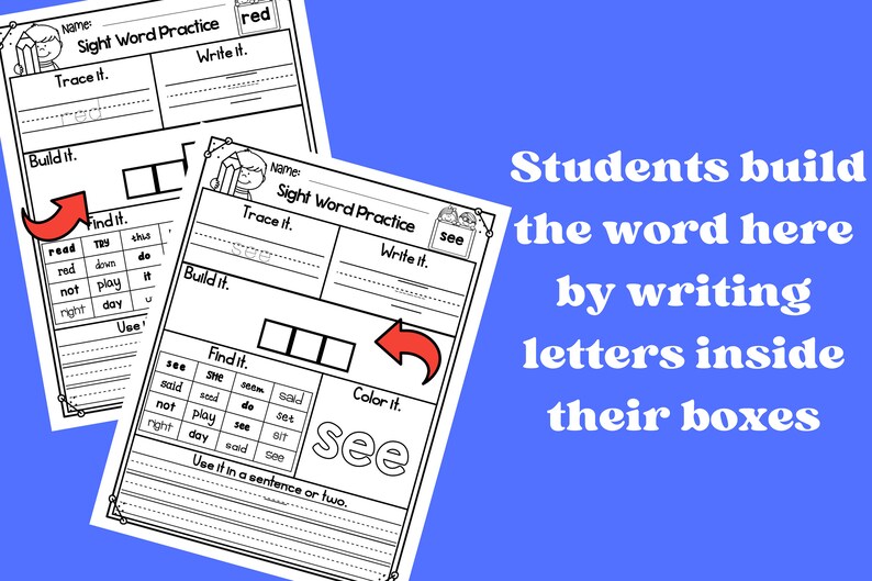 100 Printable Let's Learn Fry 1st Hundred Sight Words - Etsy