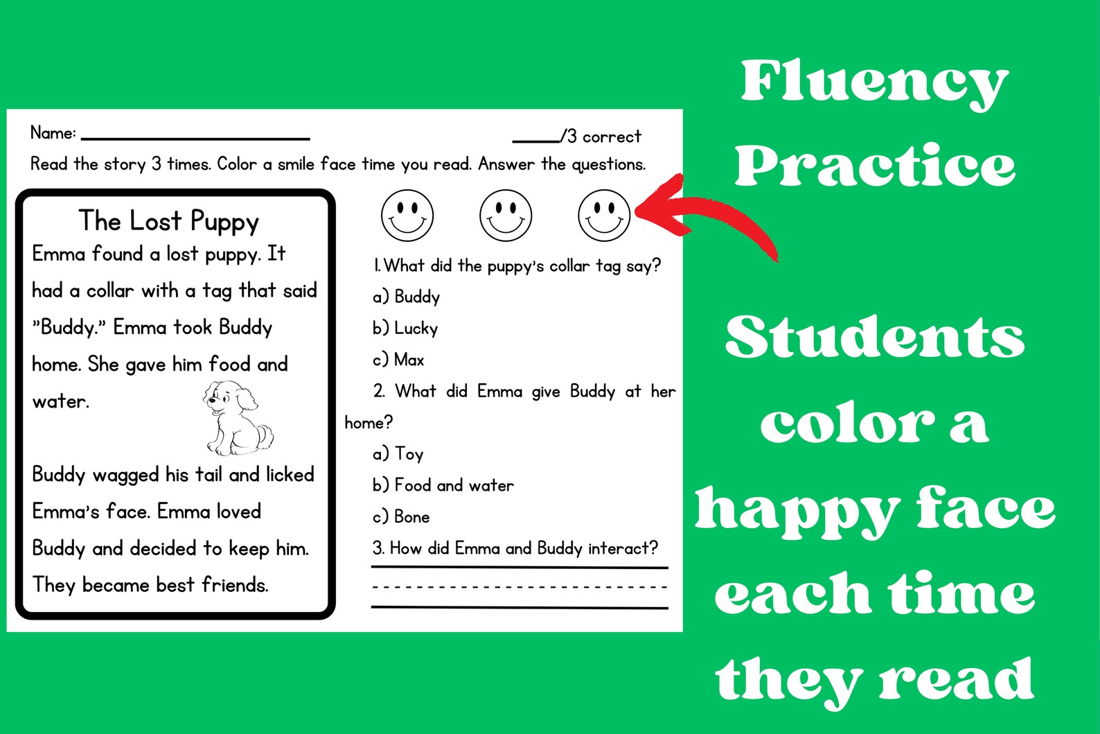 First Grade Reading Comprehension Worksheets Decodable Stories With ...