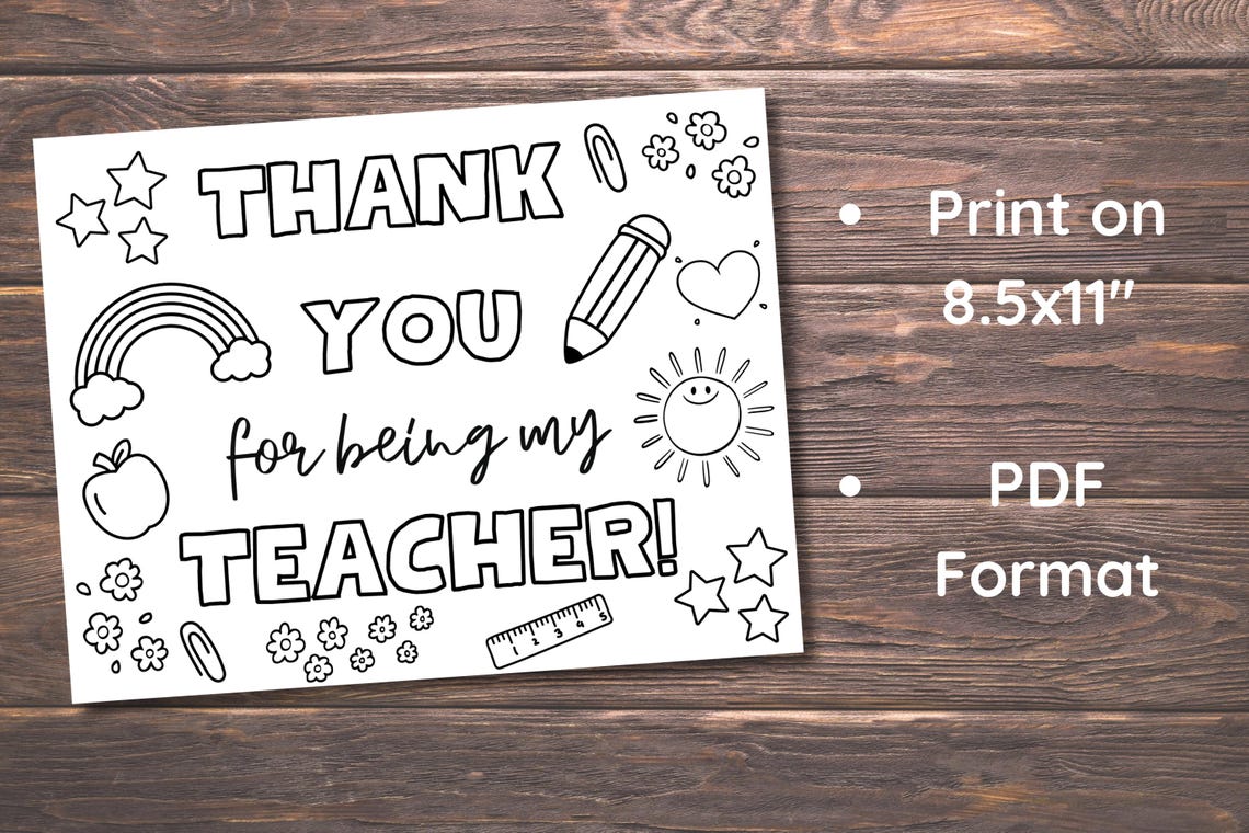 Teacher Thank You Card Printable, Teacher Appreciation Gifts, End of ...