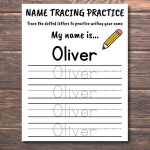 Custom Name Tracing Worksheet Sheet Handwriting Practice Personalized ...