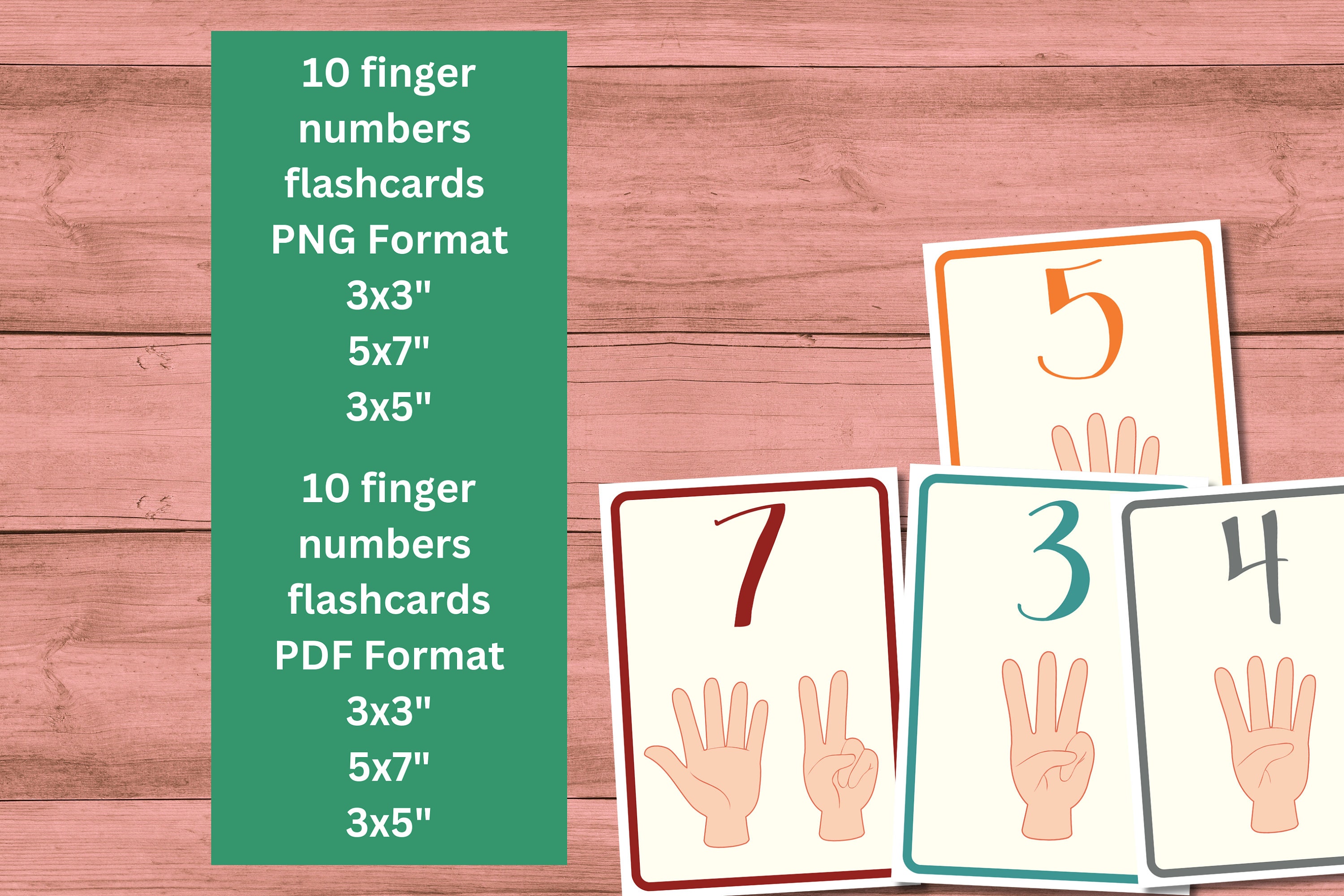Printable Finger Number Flash Cards, Counting 1-10, Learning ...