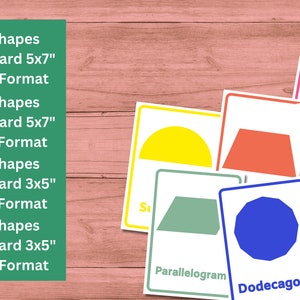 20 Rainbow Shapes Flash Cards, Preschool Materials, Homeschool ...