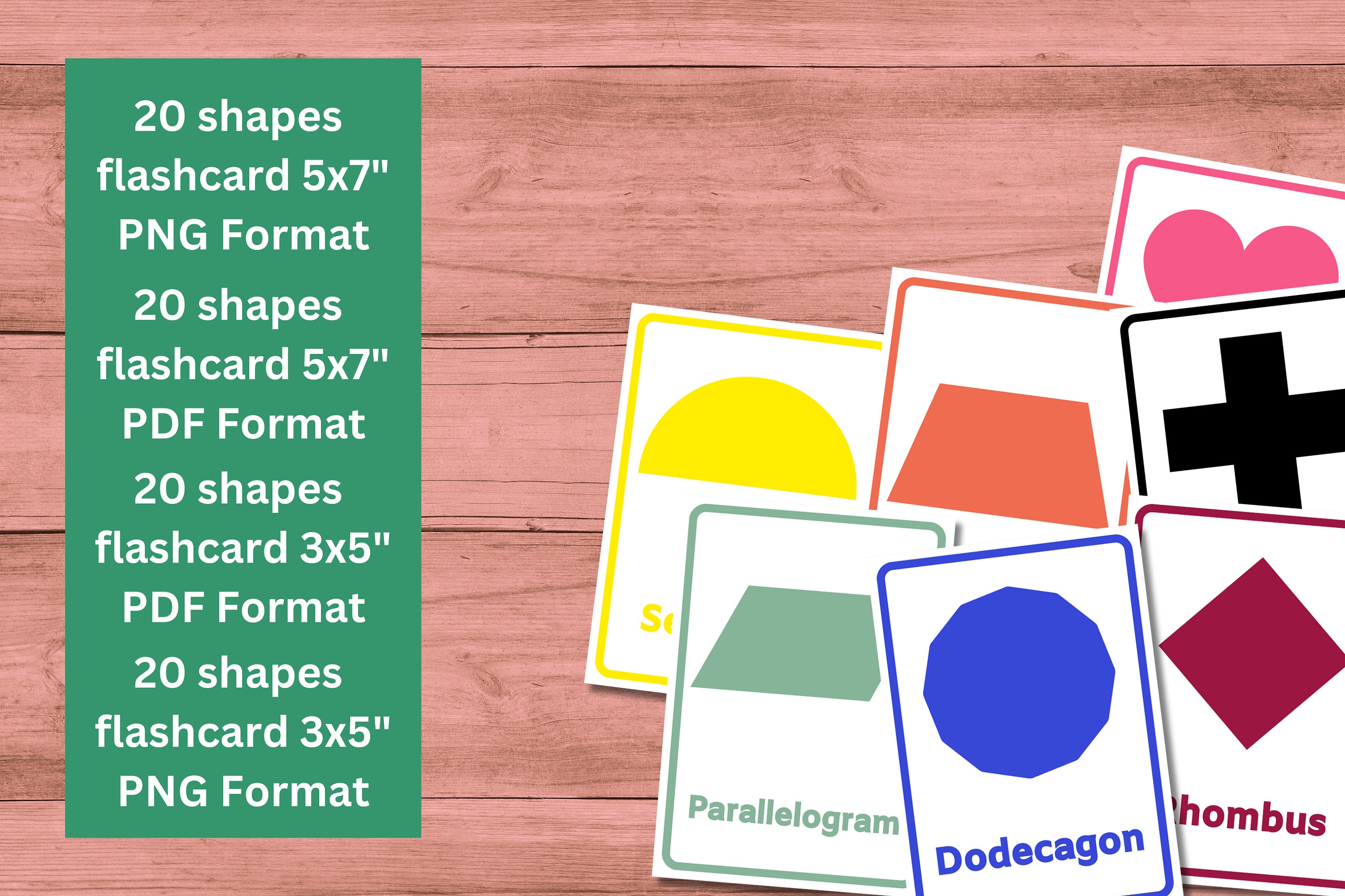 20 Rainbow Shapes Flash Cards Preschool Materials Homeschool - Etsy