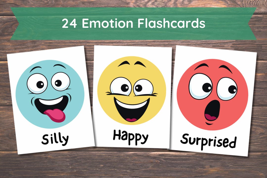 Emotion Face Flashcards, Emotion Preschool Printables, Social Emotional ...
