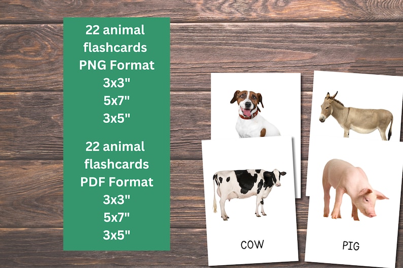 22 Farm Animals Cards | Montessori Flash Card | Real Pictures Cards ...