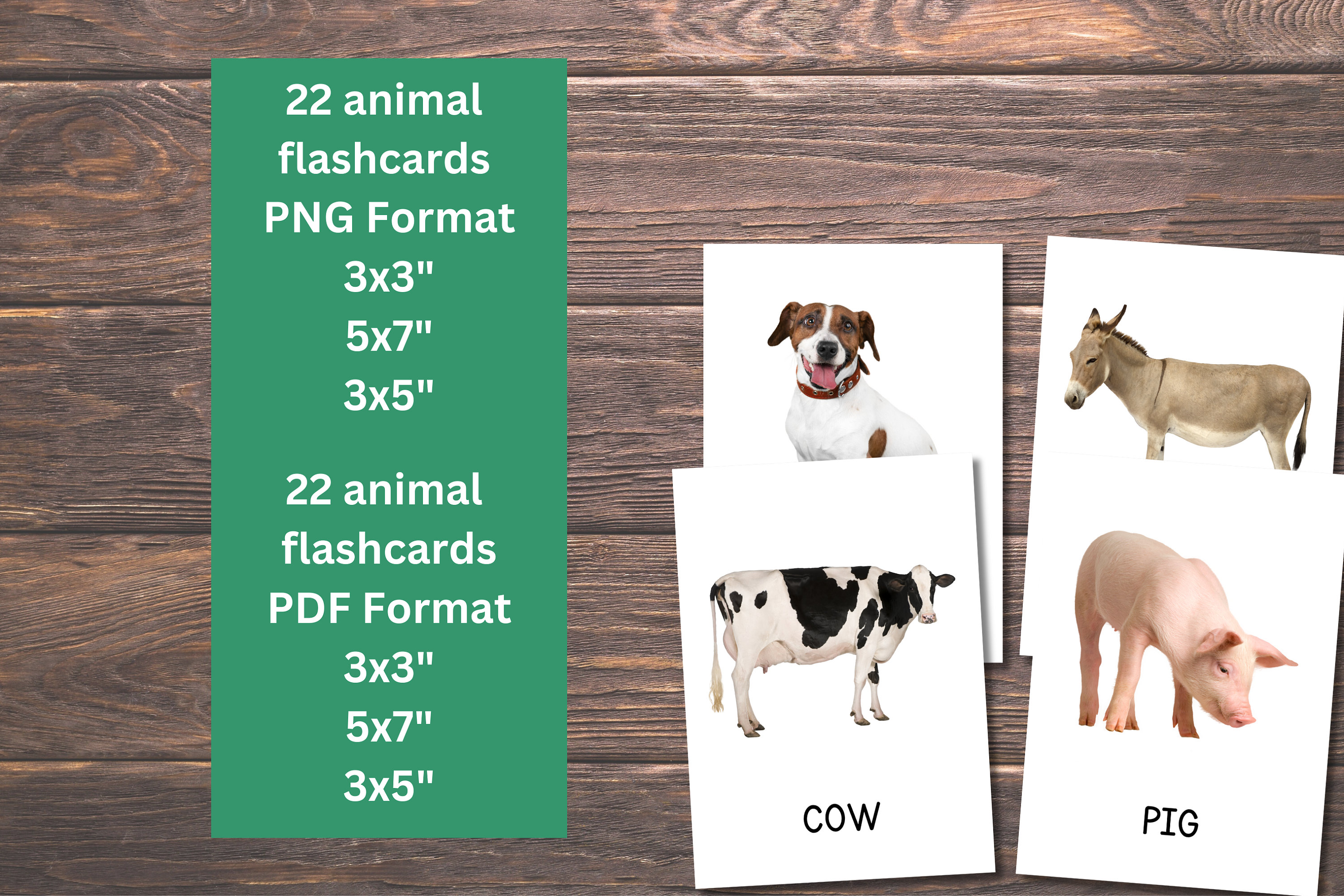 22 Farm Animals Cards Montessori Flash Card Real Pictures - Etsy UK