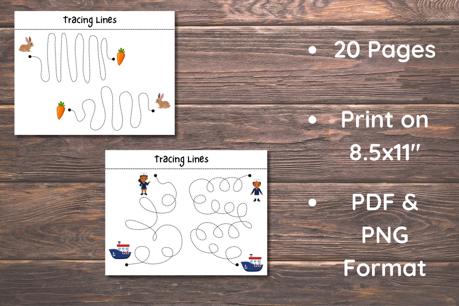 Tracing Practice, Pre-writing Worksheets, Line Tracing, Toddler ...