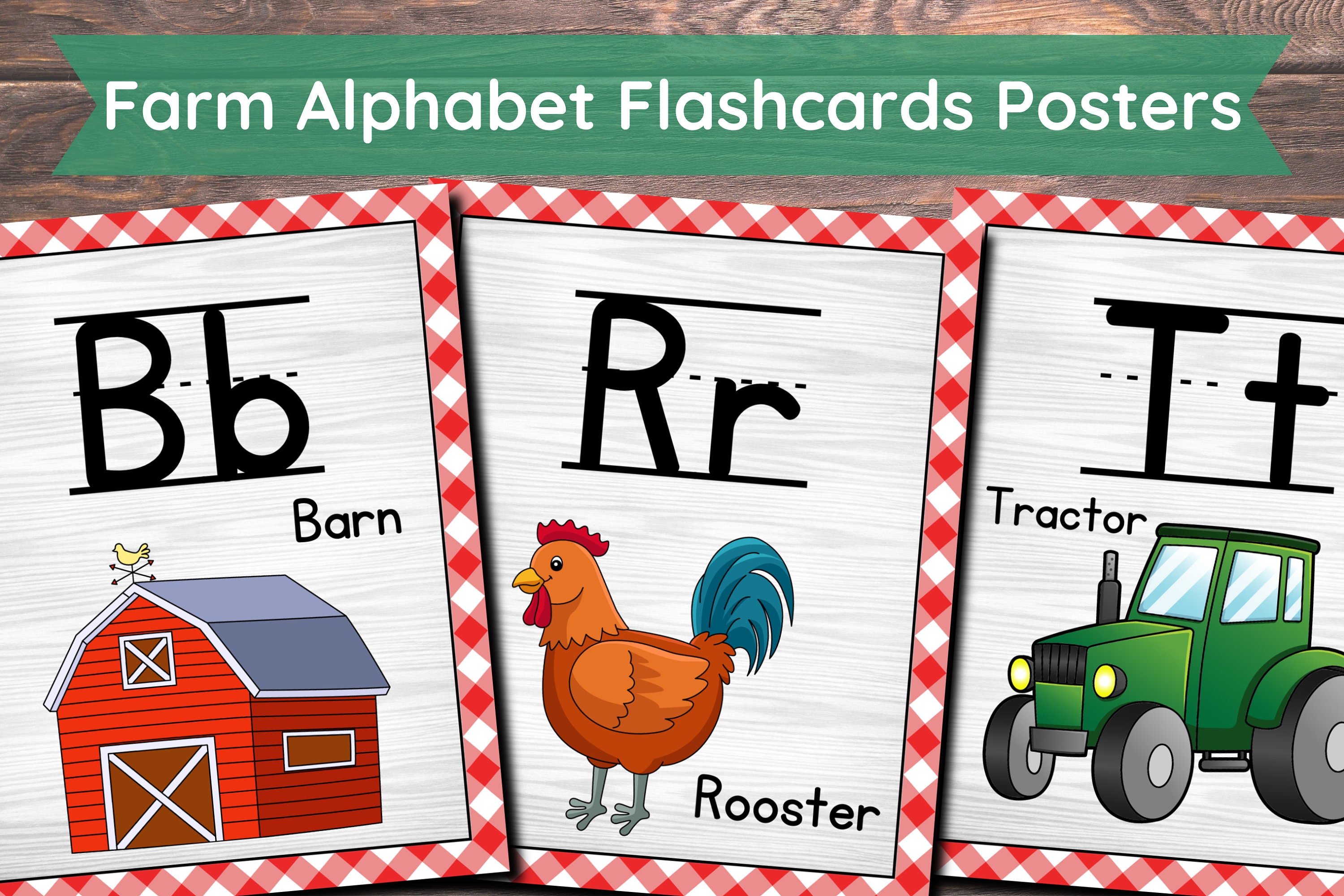 Printable Farm Theme Alphabet Posters ABC Letters Classroom - Etsy UK