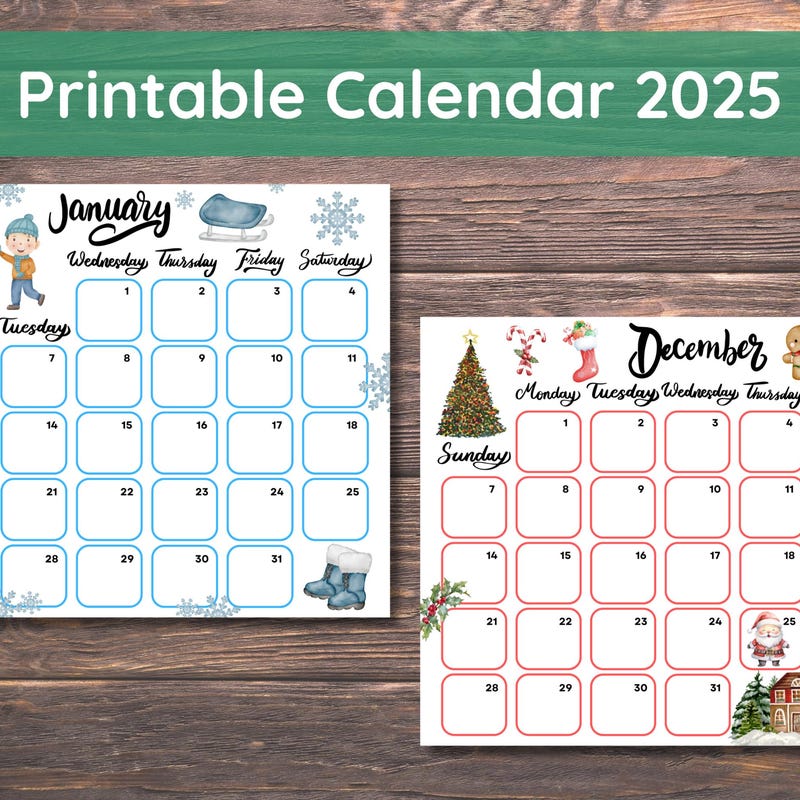 Watercolor Calendar - Etsy