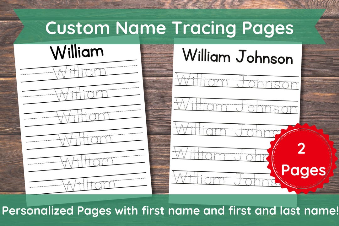 Custom Name Tracing Sheet Handwriting Practice Personalized Name Trace ...