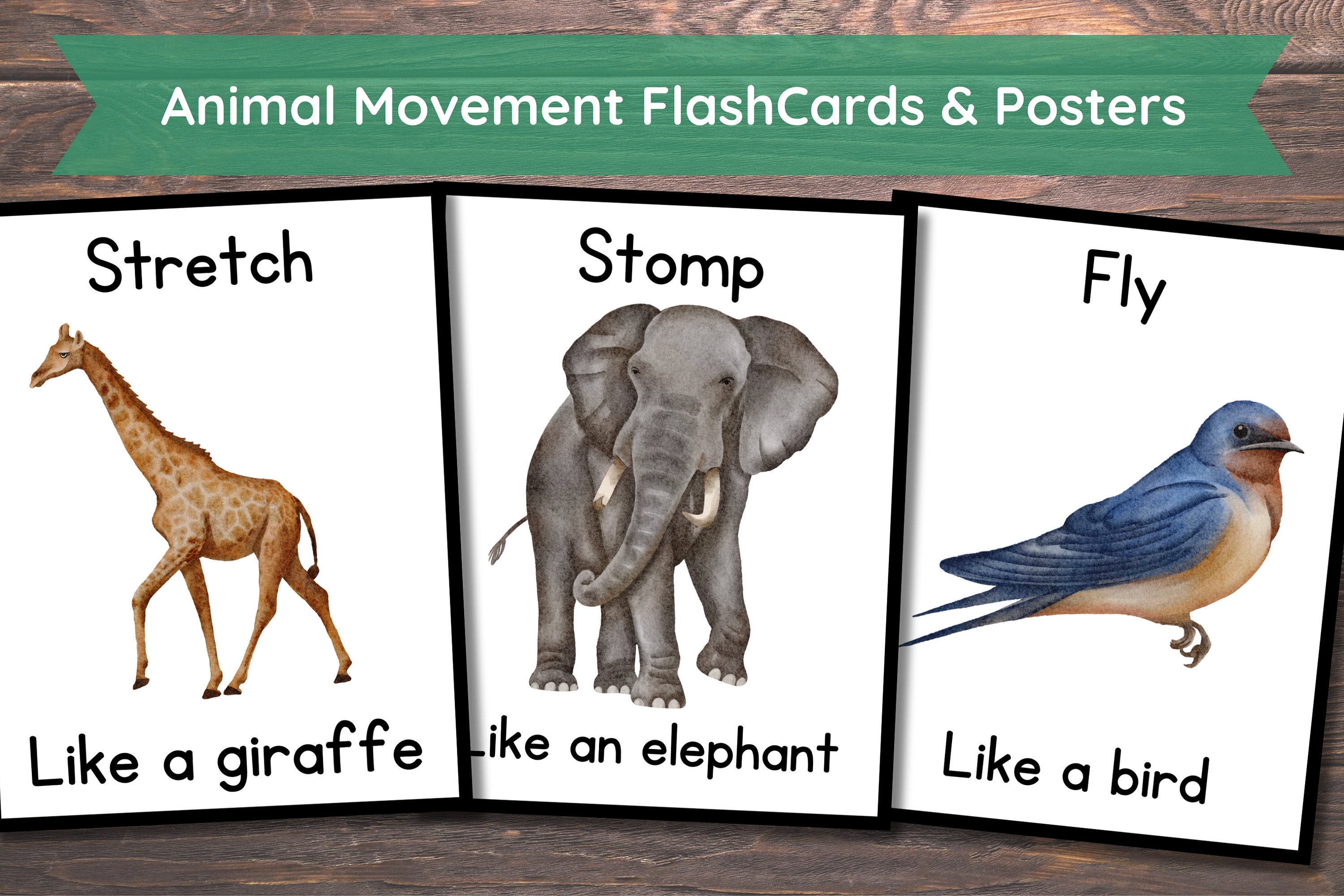 Animal Movement Cards, Movement Activity, Action Cards, Circle Time ...