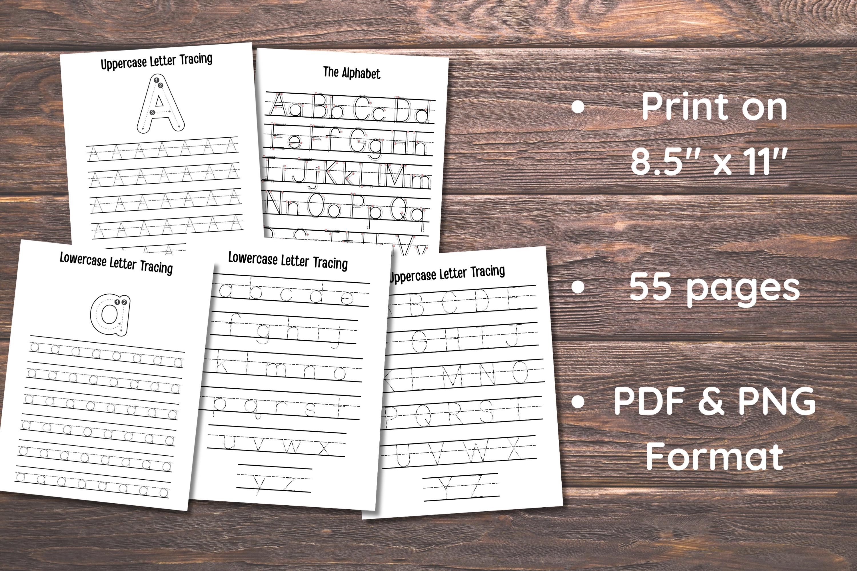 Uppercase Lowercase Alphabet Tracing Worksheets, Letter Tracing ...