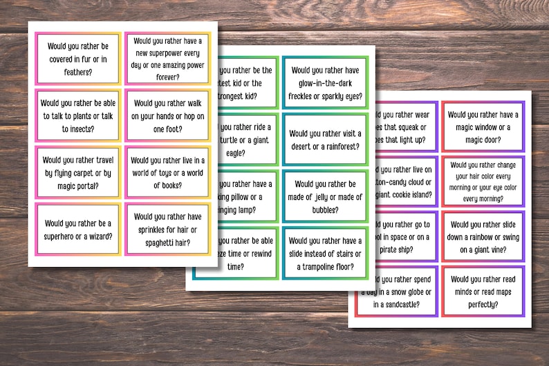 Would You Rather Questions for Kids, Conversation Starters, Would You ...