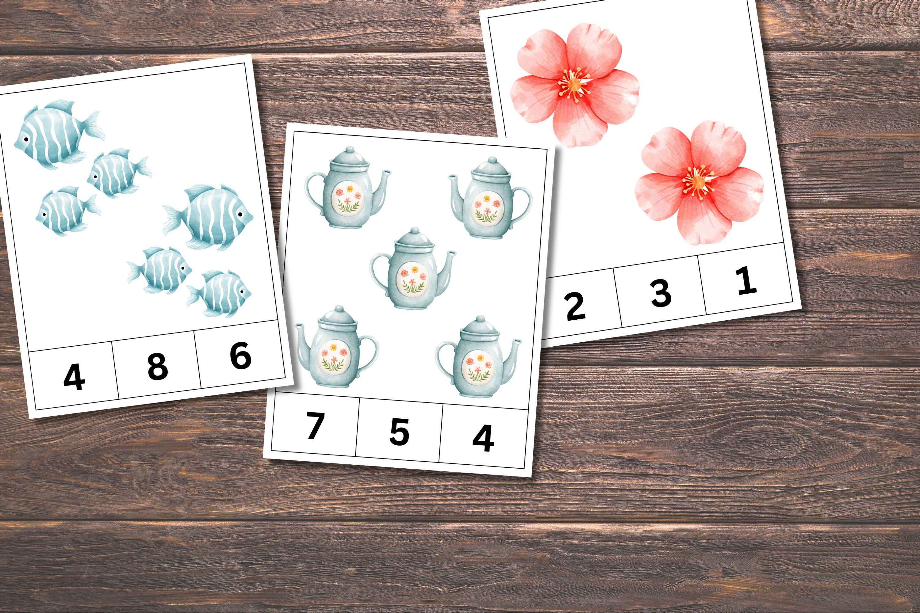 Count and Clip Cards 1-20 Numbers Printable Digital Download - Etsy