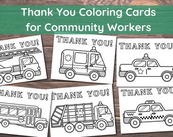 Printable Thank You Card for Community Workers Thank You Coloring Card ...