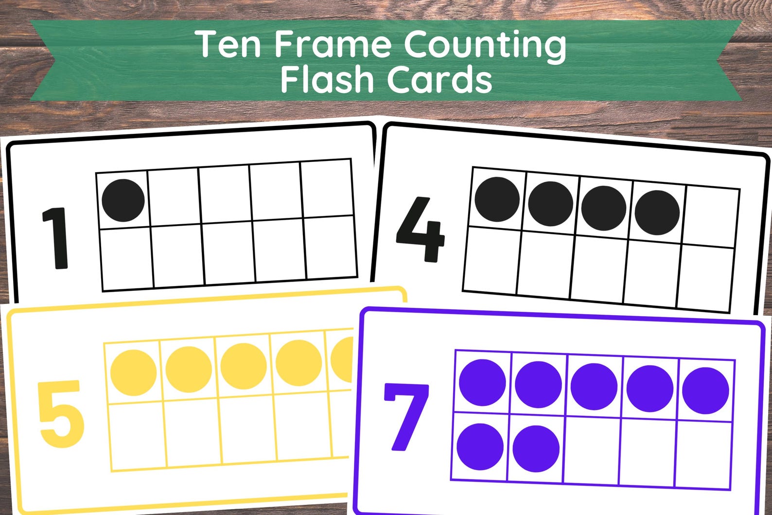Ten Frame Flash Cards Printable, Counting 1–20 Math Activity, Preschool ...