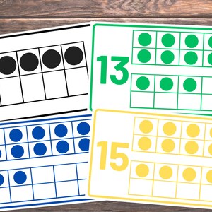 20 Printable Ten Frame Counting Mental Math Flash Cards | Preschool ...