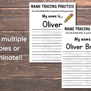 Pre-k Custom Name Tracing Worksheet, Personalized Name Tracing PDF ...